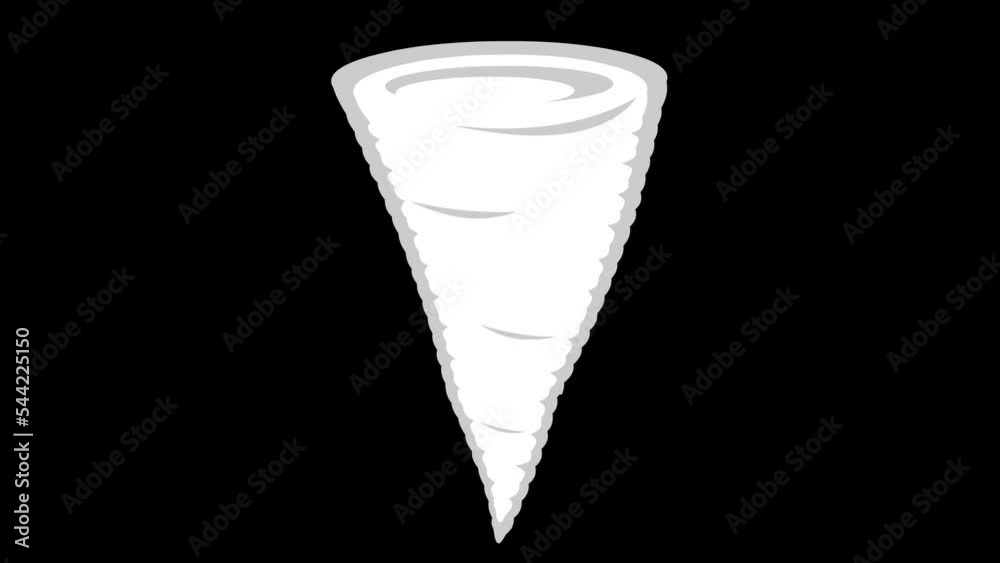 Animation of a cartoon twister on a transparent background with an ...