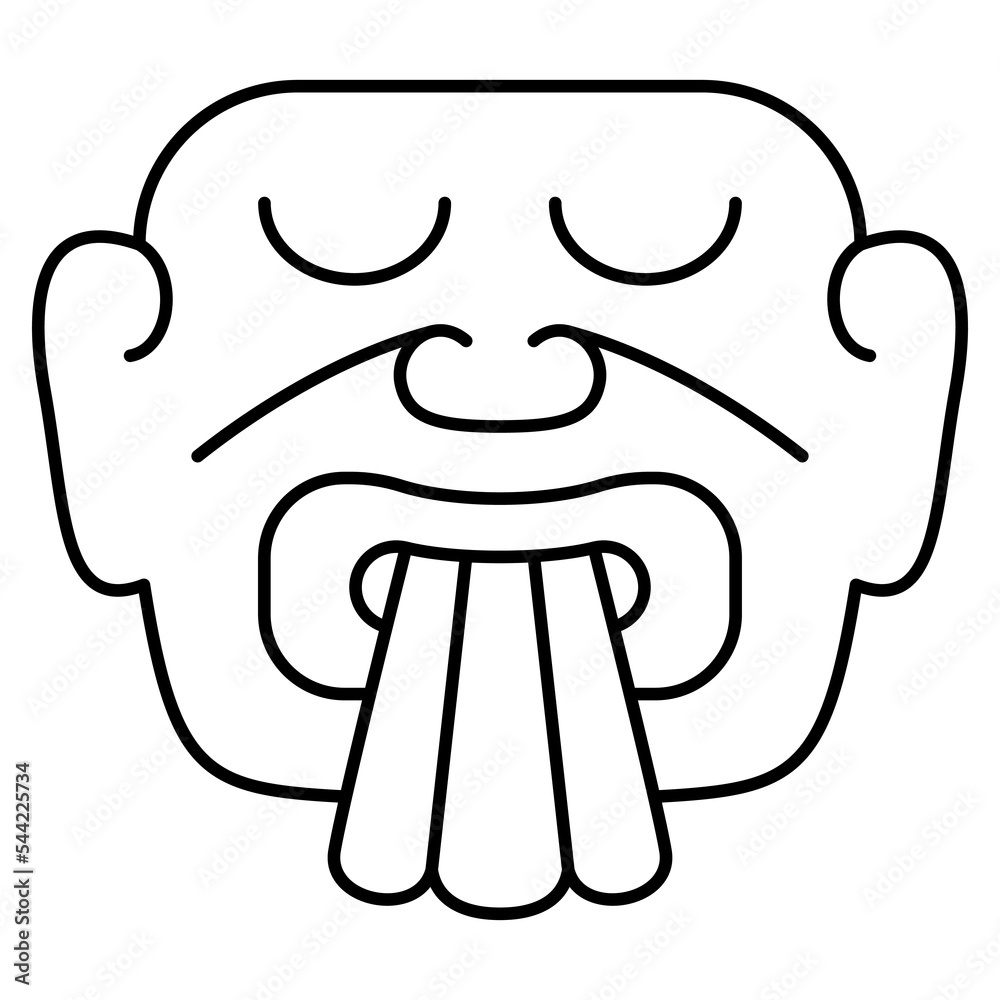 Stylized human head with closed eyes. Ancient Peruvian relief from ...