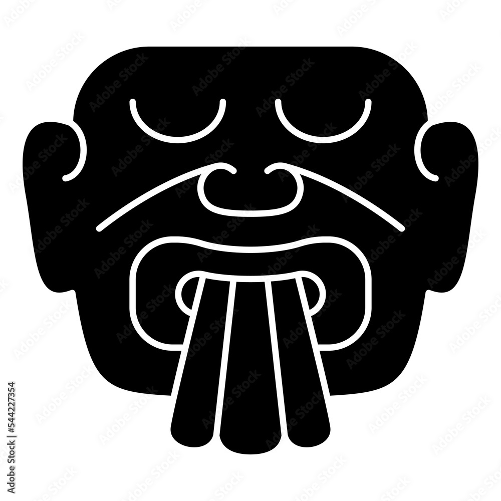 Stylized human head with closed eyes. Ancient Peruvian relief from ...