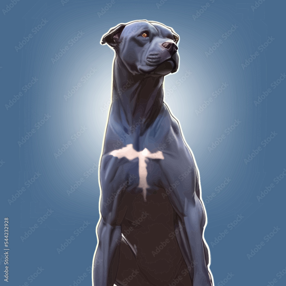 Blue Pitbull Dog, American Bully Dog Isolated Stock Vector | Adobe Stock
