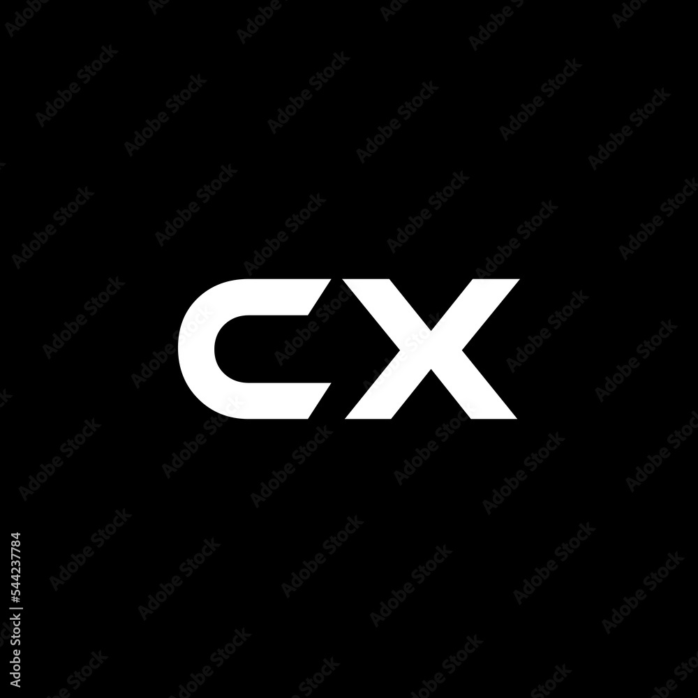 CX letter logo design with black background in illustrator, vector logo ...