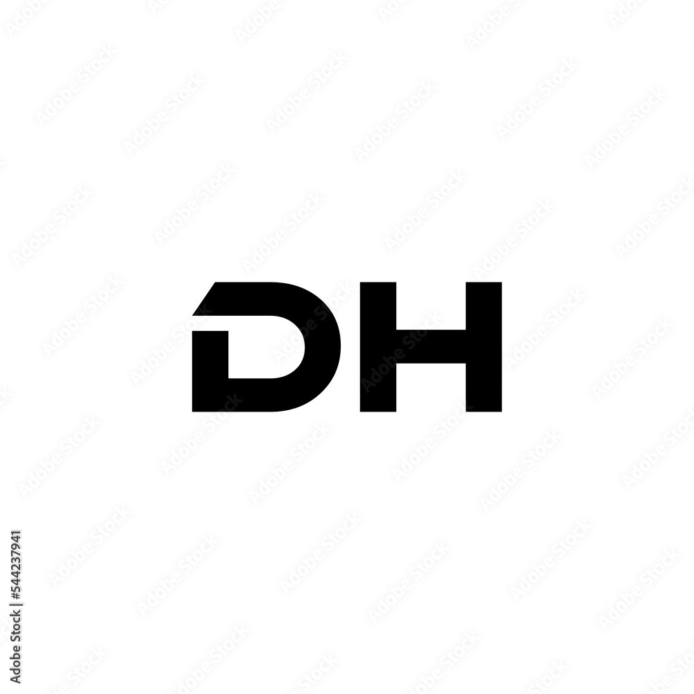 DH letter logo design with white background in illustrator, vector logo ...