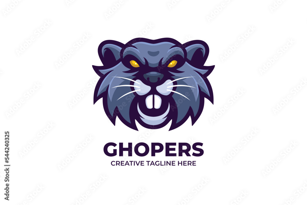 Angry Gophers Mascot Logo Character Stock Vector | Adobe Stock