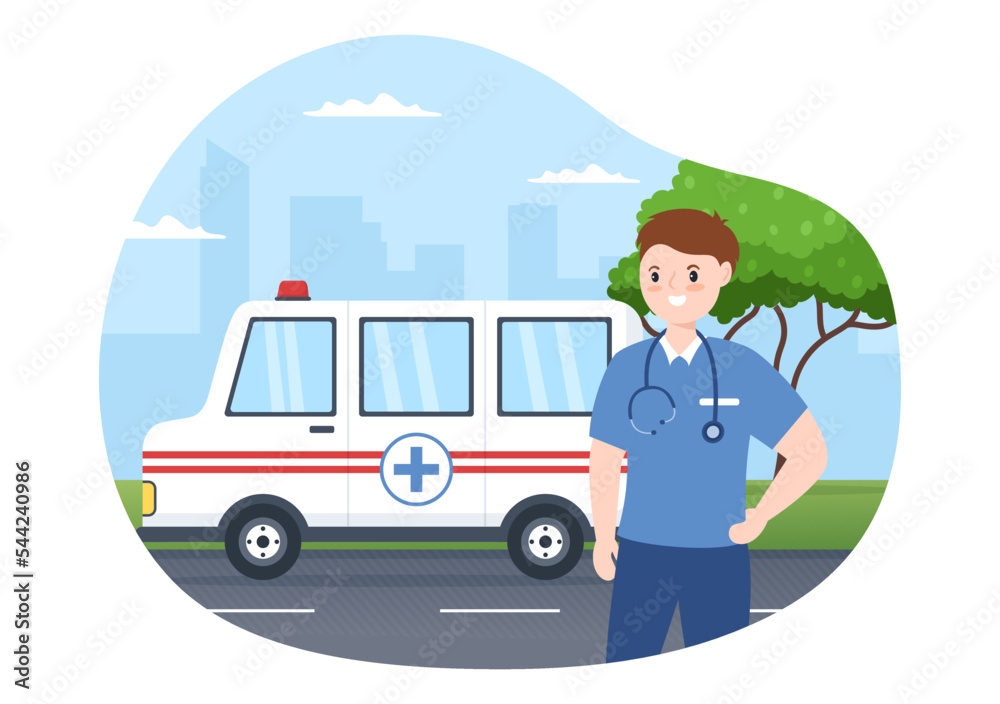 Medical Vehicle Ambulance Car or Emergency Service for Pick Up Patient ...