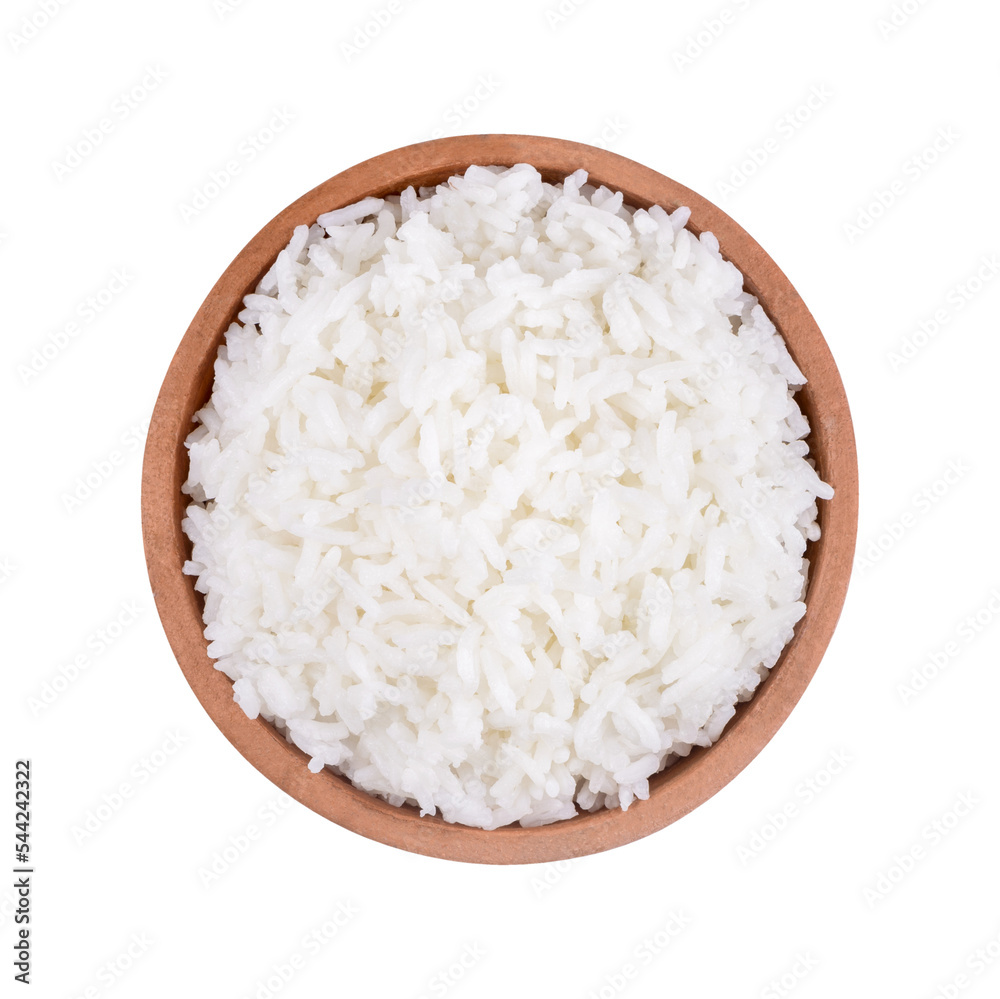 Rice in clay pot isolated on transparent background. (.PNG). Top view ...