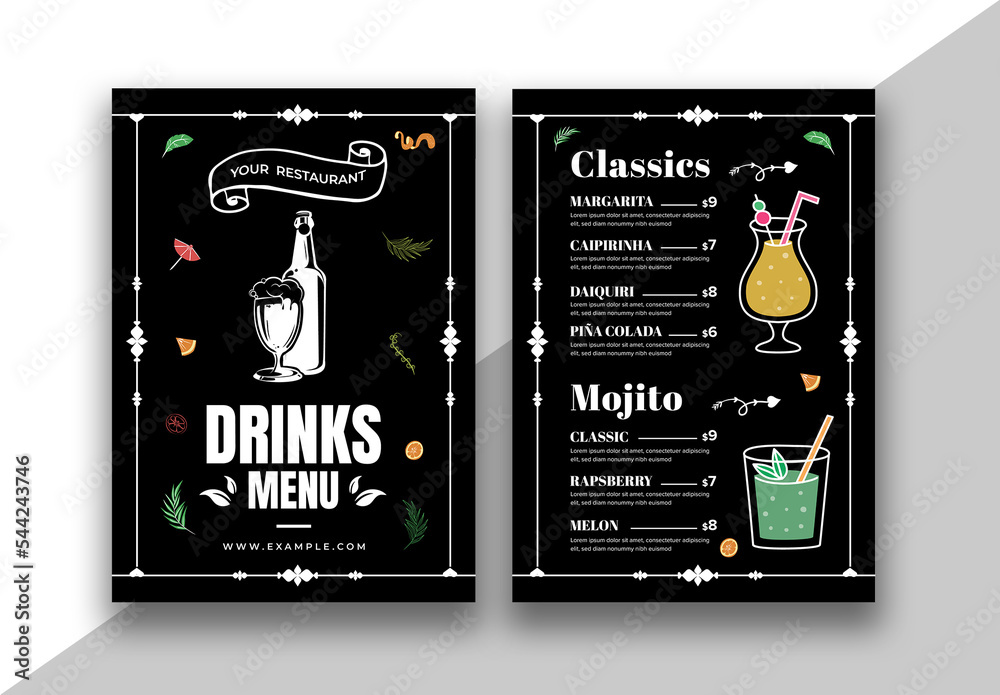 Double Side Food Menu Templates Stock Template | Adobe Stock