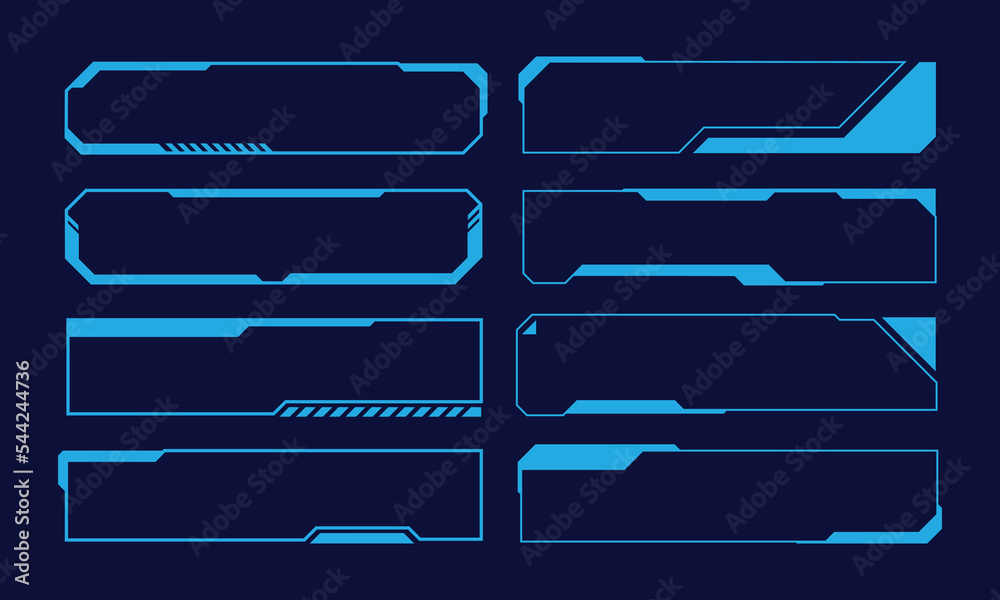 Hud frames. Futuristic text box, border, frame. Sci-fi digital screen ...