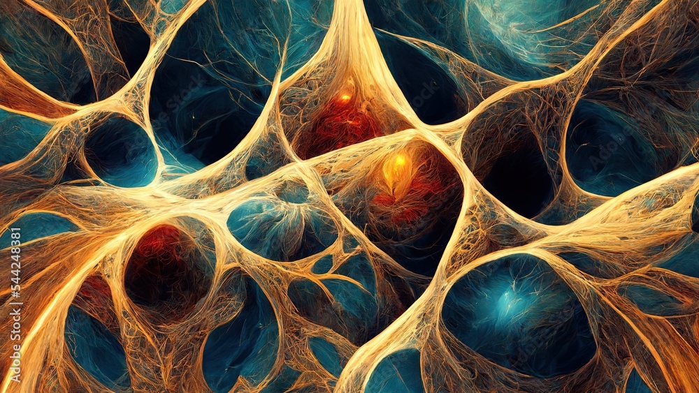 Photo & Art Print Abstract neural network, artificial intelligence ...