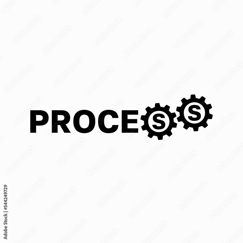 Vetor de Logo from the word "Process". Symbol of automation, innovation ...