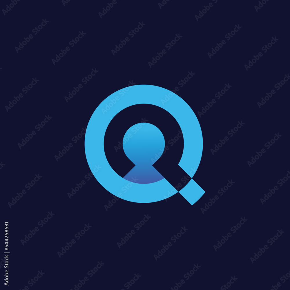 modern human figure question mark logo. Stock Vector | Adobe Stock