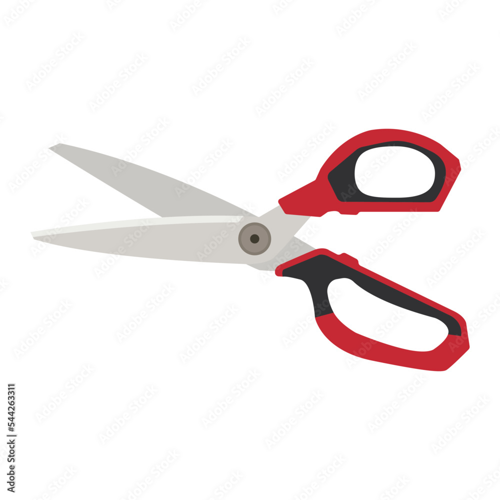 Scissors icon, red, vector illustration, easy to change color. Scissors ...