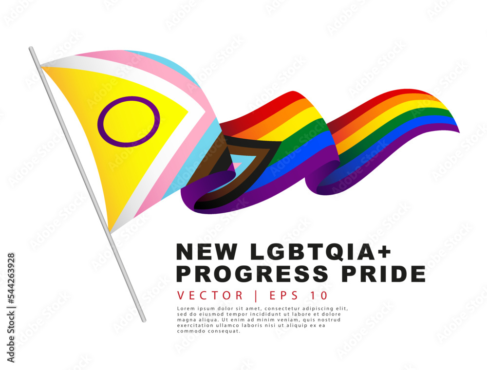 The LGBT flag is hanging on a flagpole and fluttering in the wind ...