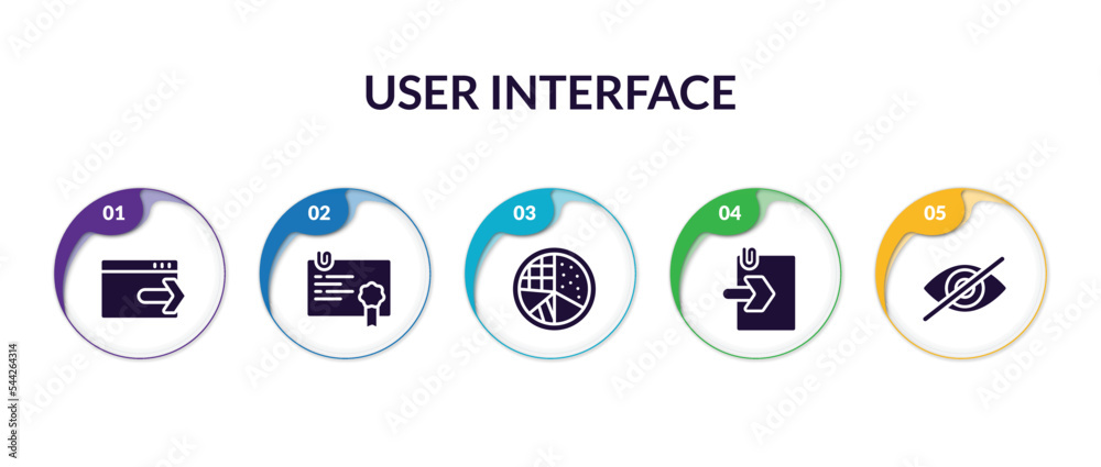 set of user interface filled icons with infographic template. flat ...