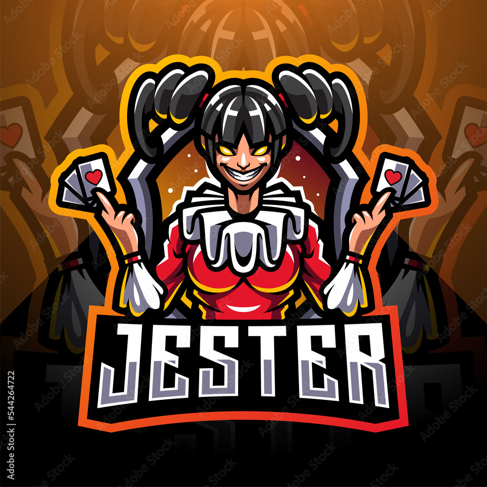 Jester esport mascot logo design Stock Illustration | Adobe Stock