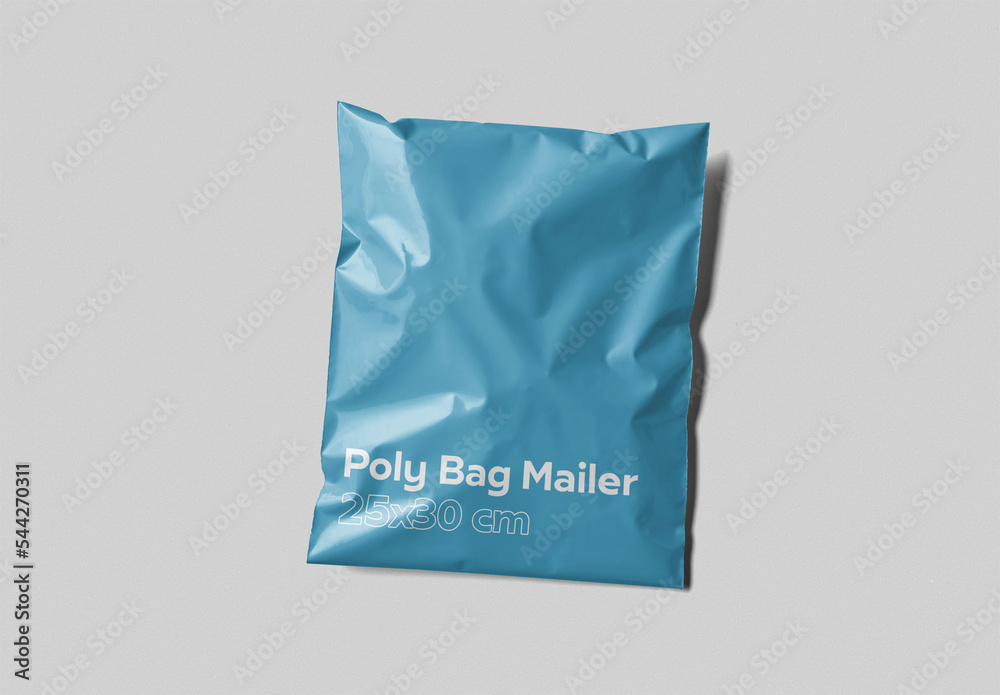 Poly Mailer Mockup in Vertical Position Шаблон Stock | Adobe Stock