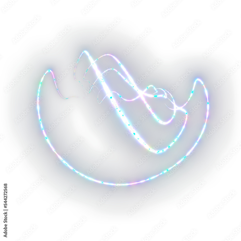 Round neon light on a transparent png background. Neon frame for your ...