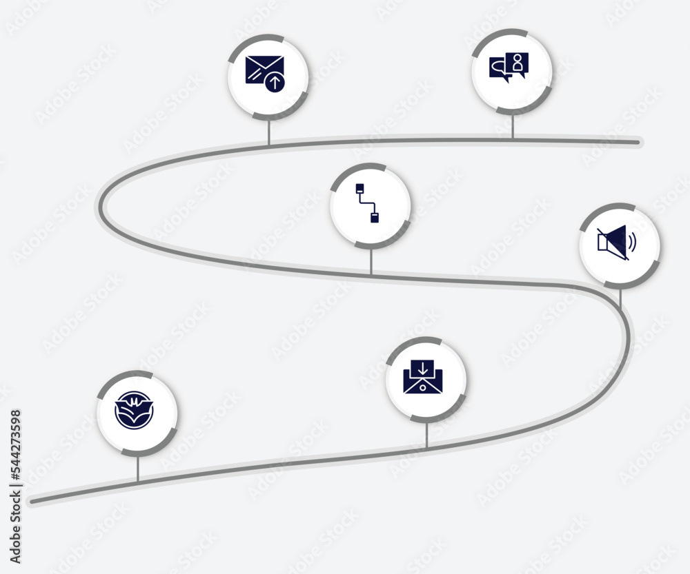 infographic element with post office filled icons. included anniversary ...