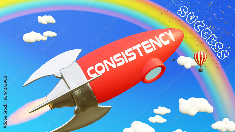 Ilustração do Stock: Consistency lead to achieving success in business ...