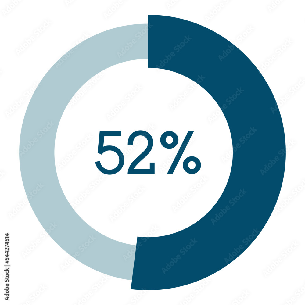 52 percent,circle percentage diagram vector illustration,infographic ...