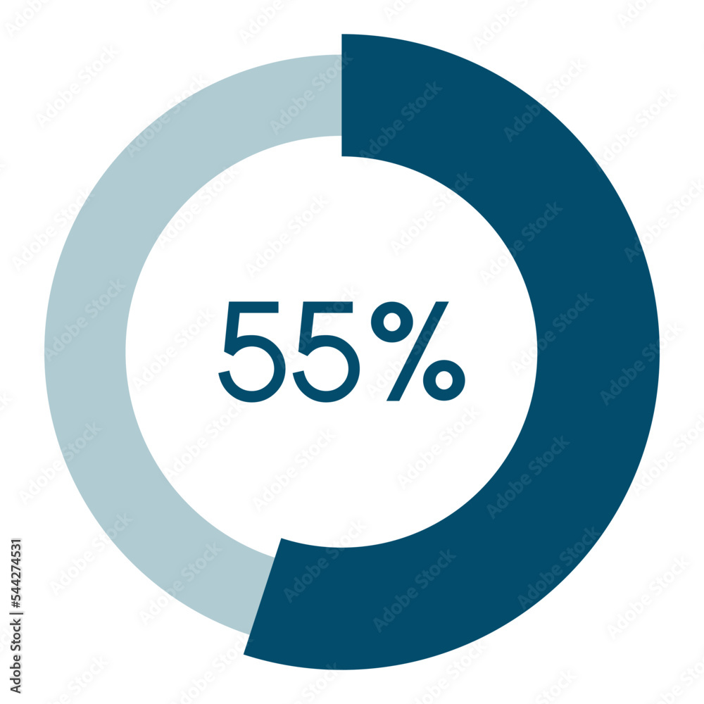 55 percent,circle percentage diagram vector illustration,infographic ...