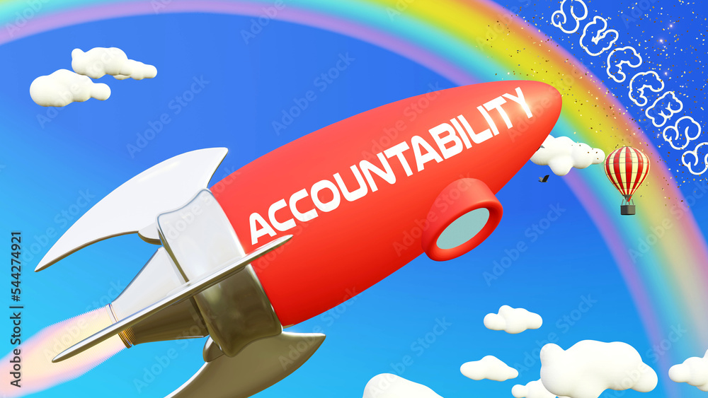 Accountability lead to achieving success in business and life. Cartoon ...