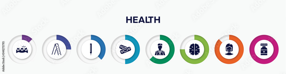 infographic element with health filled icons. included misaligned ...