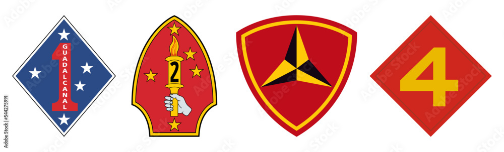 Vector emblem of the 1st Marine Division. 2nd Marine Division. 3rd ...