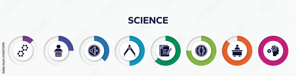 infographic element with science filled icons. included nano technology ...