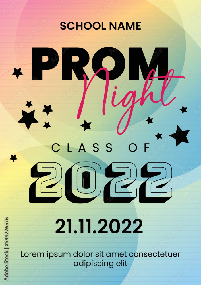 Prom night 2023 poster design Celebrate prom 2023 seniors Stock Vector ...