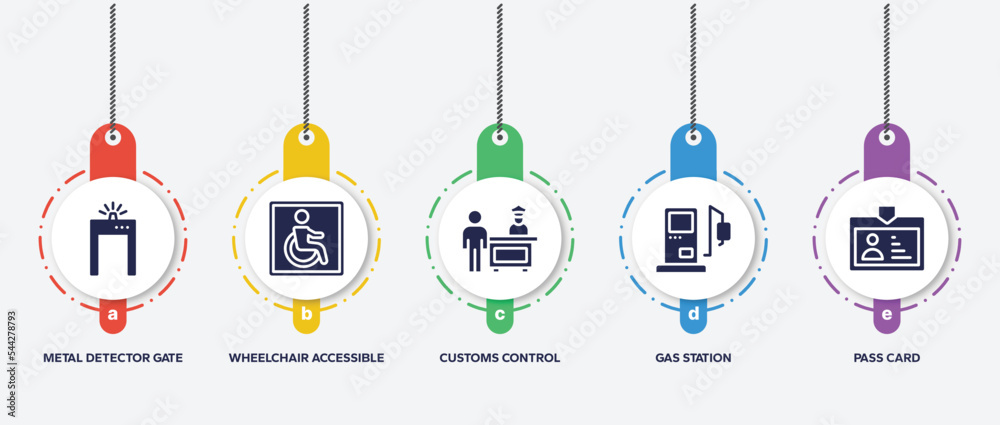 infographic element template with in the frontier filled icons such as ...