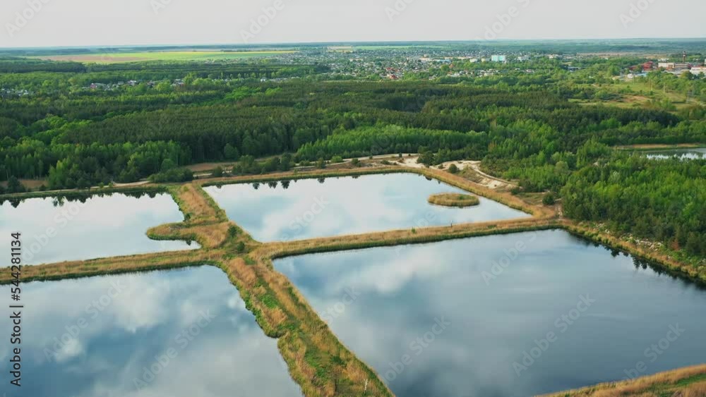 Aerial View Retention Basins, Wet Pond, Wet Detention Basin Or ...