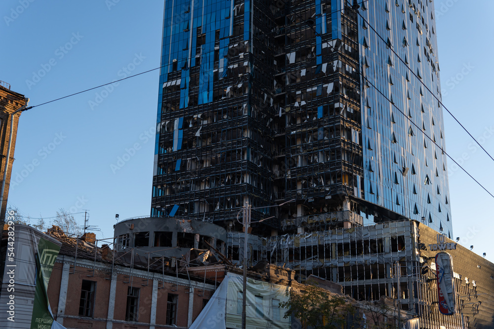 KYIV, UKRAINE - 10.10.2022. russia's military aggression against ...