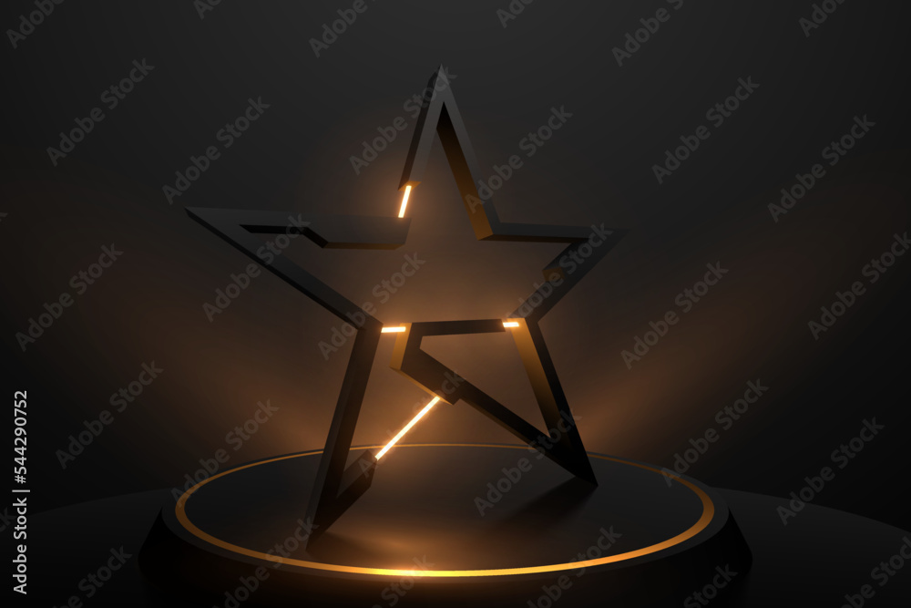 Star shape with golden light elements Stock Vector | Adobe Stock