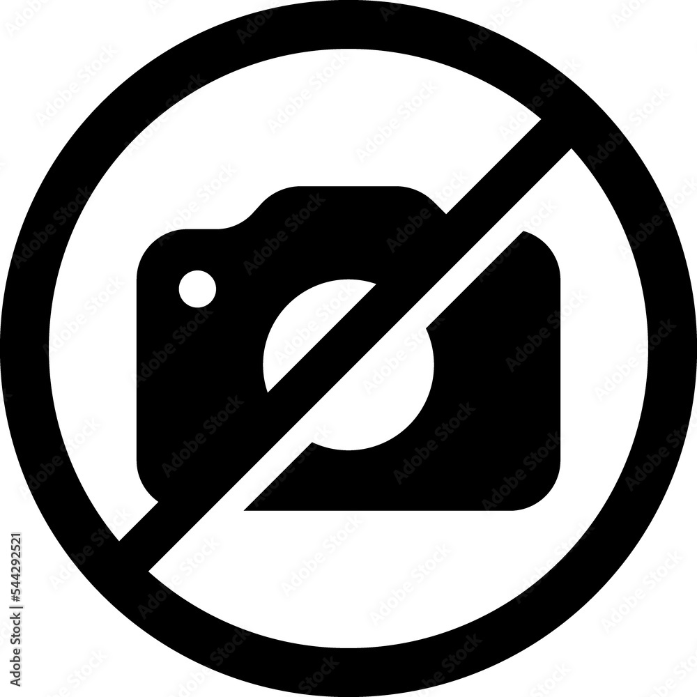 Crossed Camera Symbol. No Photo Sign Stock イラスト | Adobe Stock