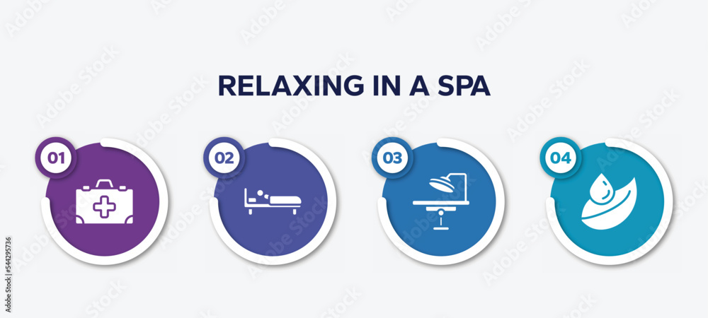 infographic element template with relaxing in a spa filled icons such ...