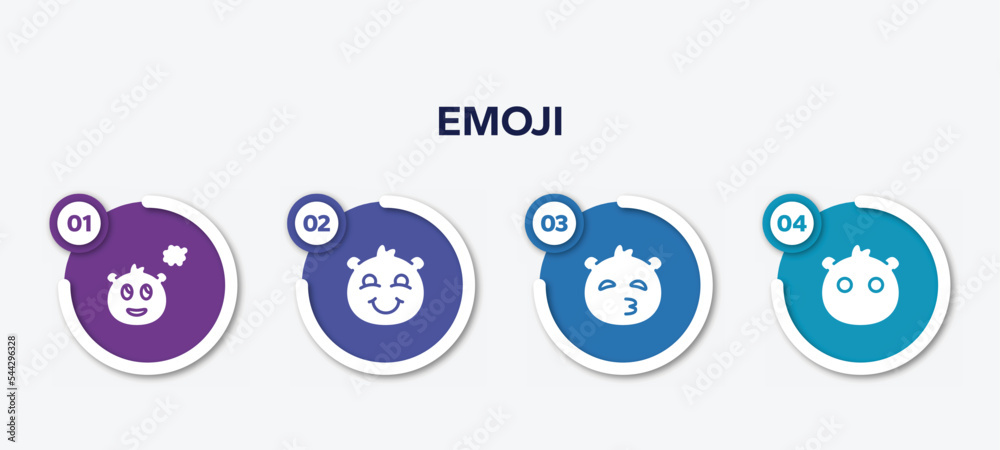 infographic element template with emoji filled icons such as imagine ...