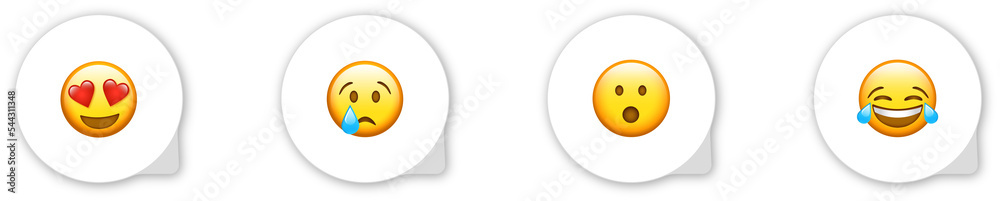 Instagram story reactions on transparent background with realistic ...