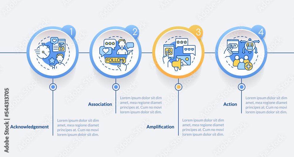 Social media engagement circle infographic template. Audience activity ...