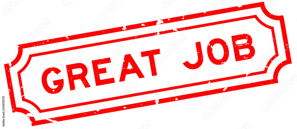 Grunge red great job word rubber seal stamp on white background Stock ...