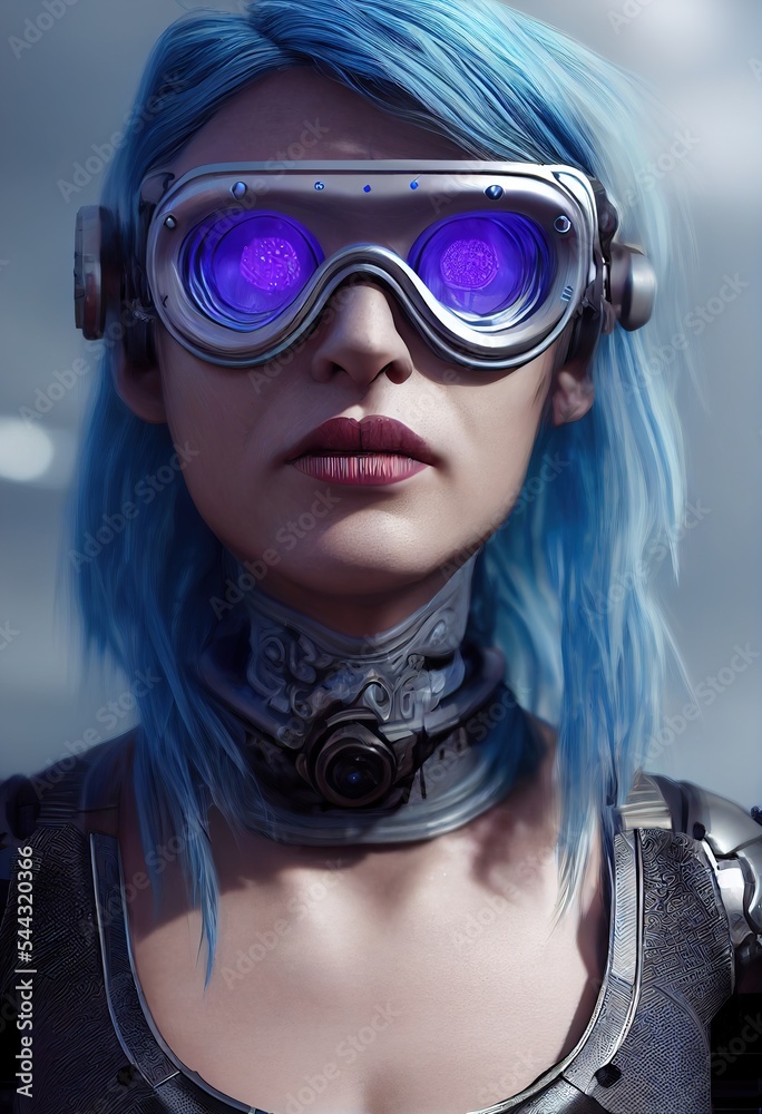 A fictional person, not based on a real person. Portrait of a sci-fi ...