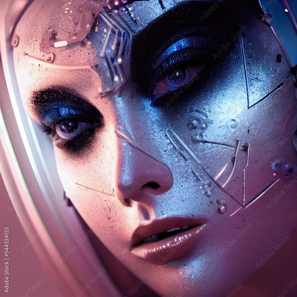 A fictional person, not based on a real person. Portrait of a sci-fi ...