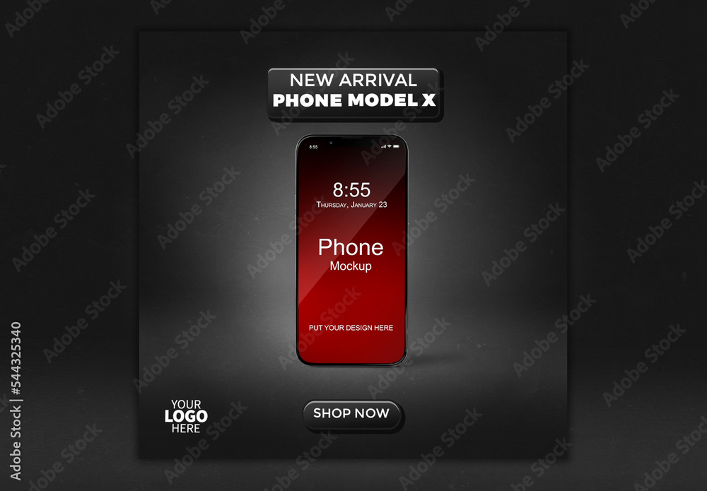 Social Media Template Phone Stock Template | Adobe Stock