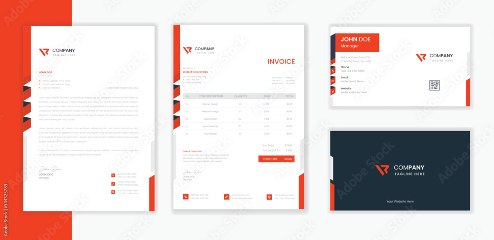 Professional Modern Corporate Stationery design template bundle ...