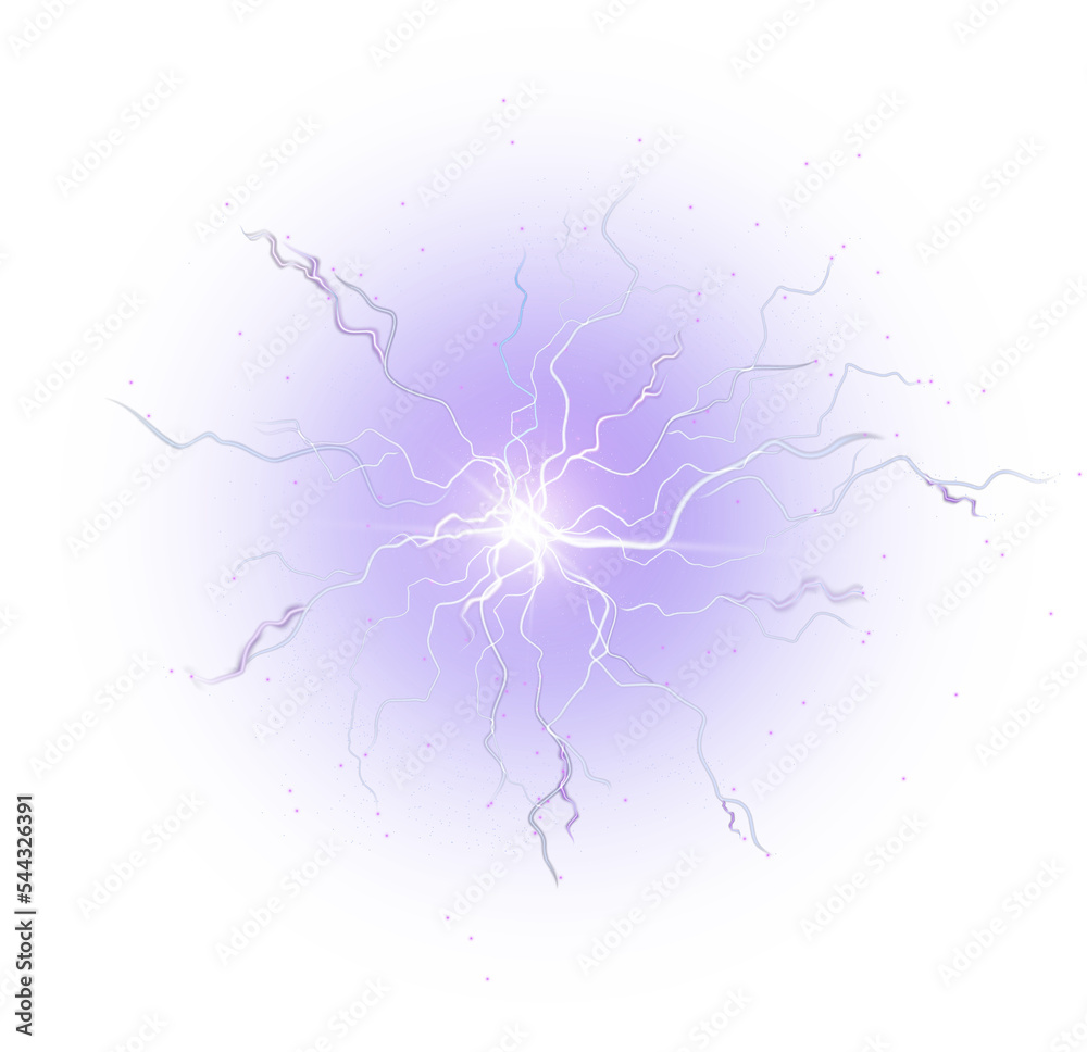 Purple ball lightning Stock Illustration | Adobe Stock