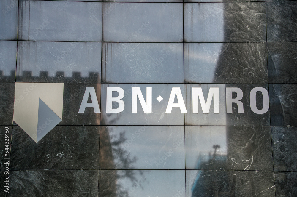 Logo On The ABN AMRO Bank Headquarters Building At Gustav Mahlerplein ...