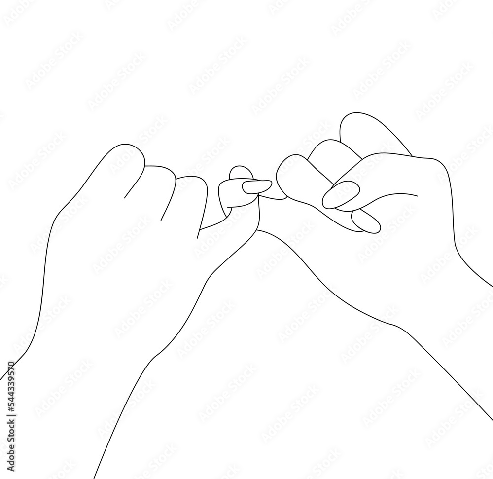 Pinky Swear Printable Art Pinky Promise Line Art Minimalist Print Art