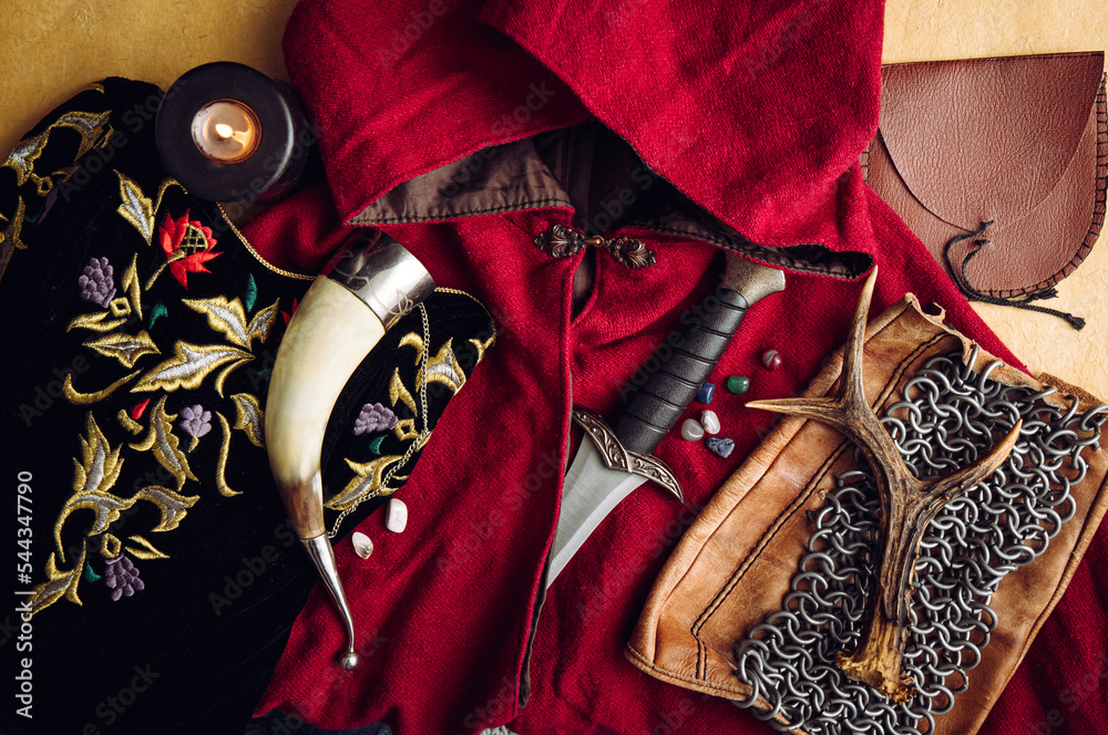 Fantasy live action role play game concept. Background decorated with ...