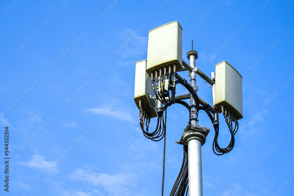 Small mobile signal towers can be installed in various locations. Stock ...