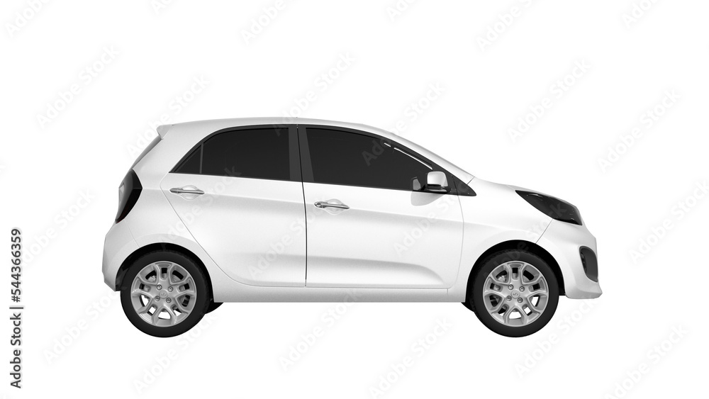 white KIA Picanto side view, 3d rendering of PNG transparent car Stock ...