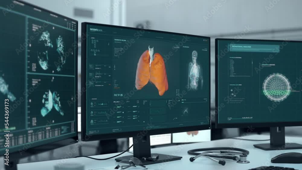 Innovative Anatomy Ui For Medical Therapy Scans Lungs And Detects ...